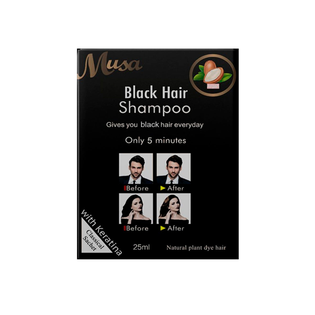 Shampoo Tinte Negro 1N 25mlx10 en Sachets - Musa – Importacionessumak